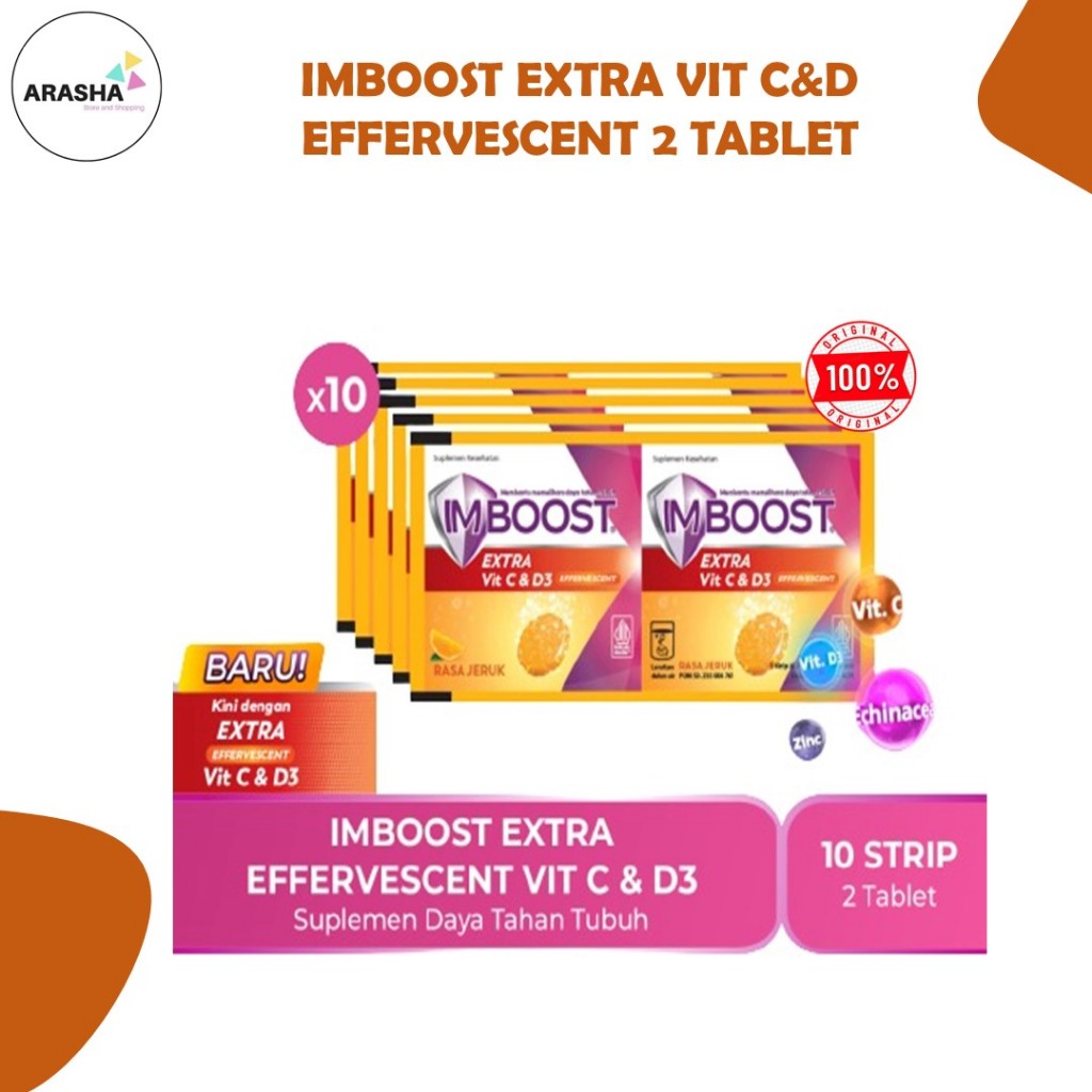 Jual IMBOOST EFFERVESCENT EXTRA VITAMIN C & D3 EFF 2TABLET RASA JERUK ...