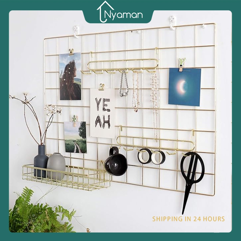 Jual grid pajangan foto |grid wire mesh notes |hiasan dinding wall grid ...