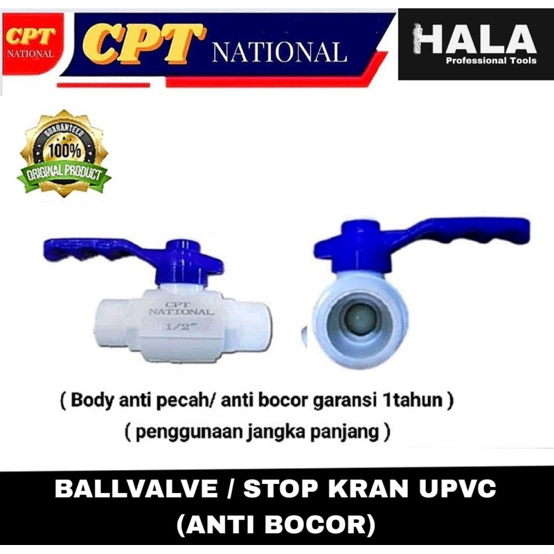 Jual CPT NATIONAL - BALLVALVE / STOP KRAN UPVC 1 1/4” ( ANTI PECAH ...