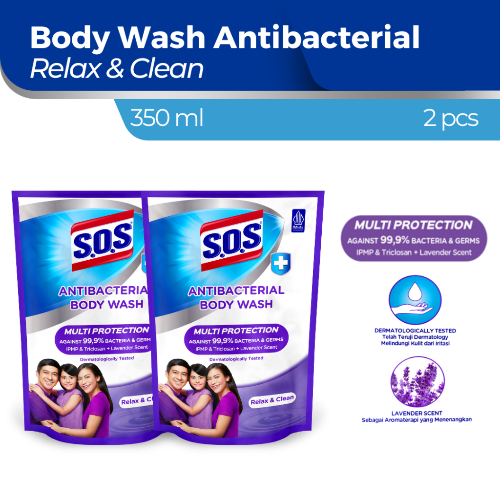 Jual SOS Antibacterial Body Wash refill 350ml - Relax & Clean (2Pcs) [Exp : 04.2028] | Shopee ...