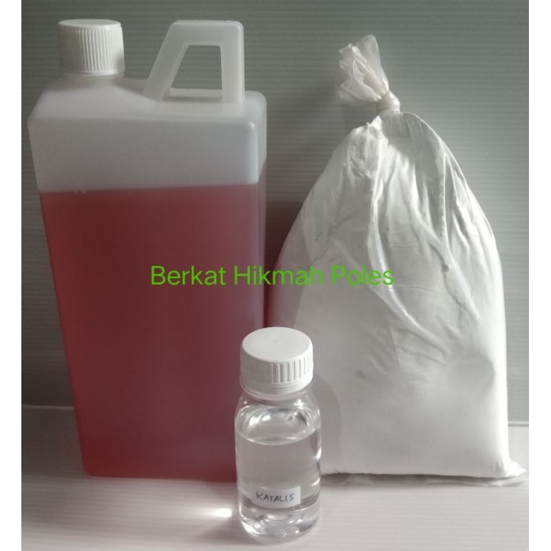 Jual Paket resin merah 1kg,katalis 100gr,talk powder 1kg/penambal nat ...