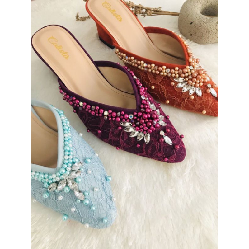 Jual Selop pengantin wanita Hijau Sage,Tan 5cm |Selop wisuda|Selop ...