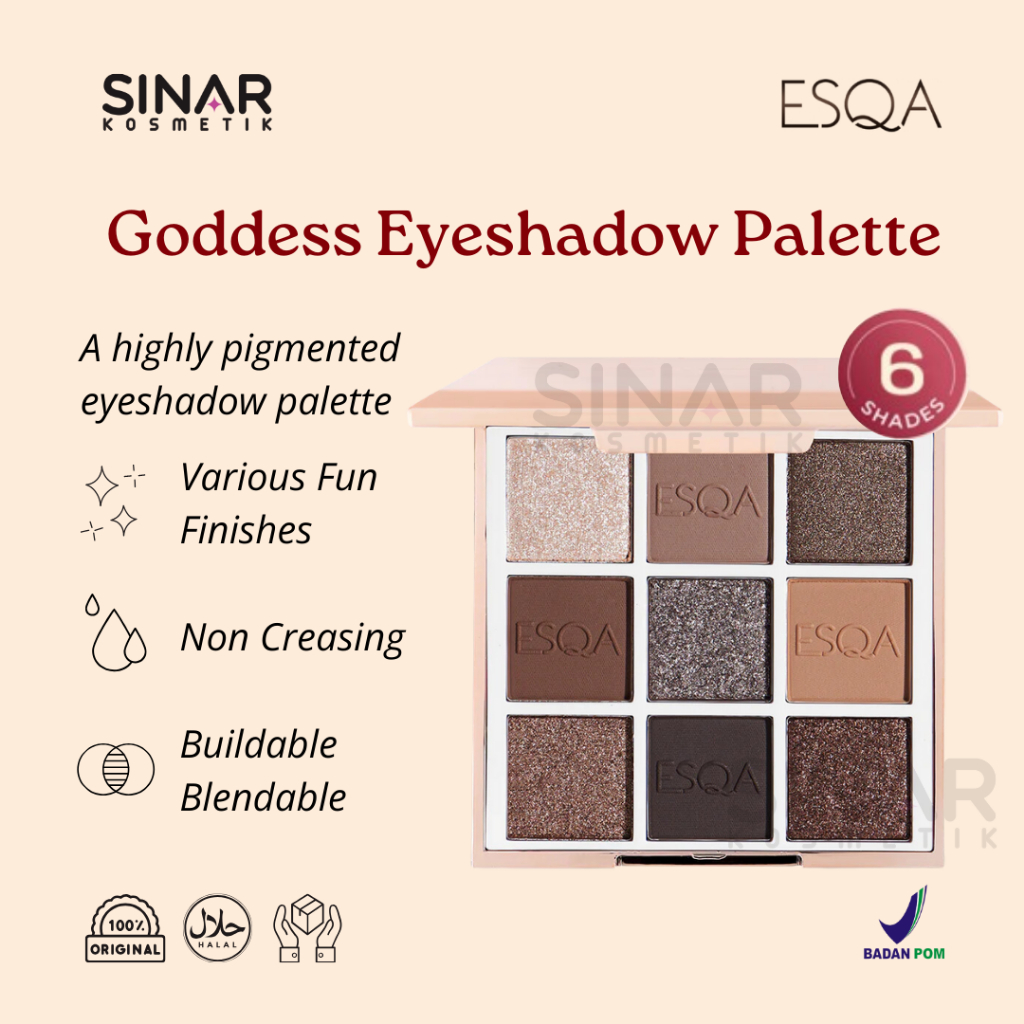 Jual ESQA Goddess Eyeshadow Palette 9gr | Shopee Indonesia