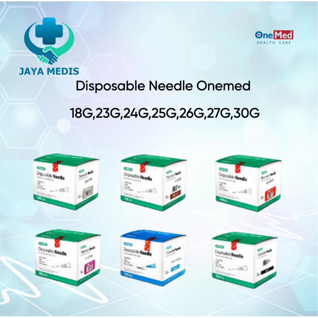 Jual Onemed Jarum suntik Needle onemed 23 24 25 26 27 30 G perbox isi ...