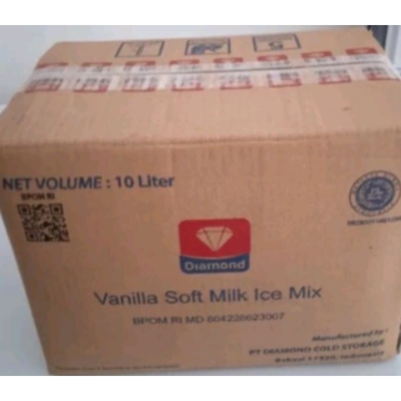 Jual Soft Mix Ice Cream Vanilla 10 L Merk Diamond, Bahan Es Krim rasa ...