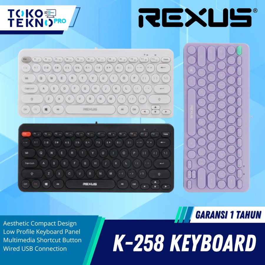 Jual Rexus K258 / K-258 Mini Keyboard Office Compact Design Wired | Shopee Indonesia