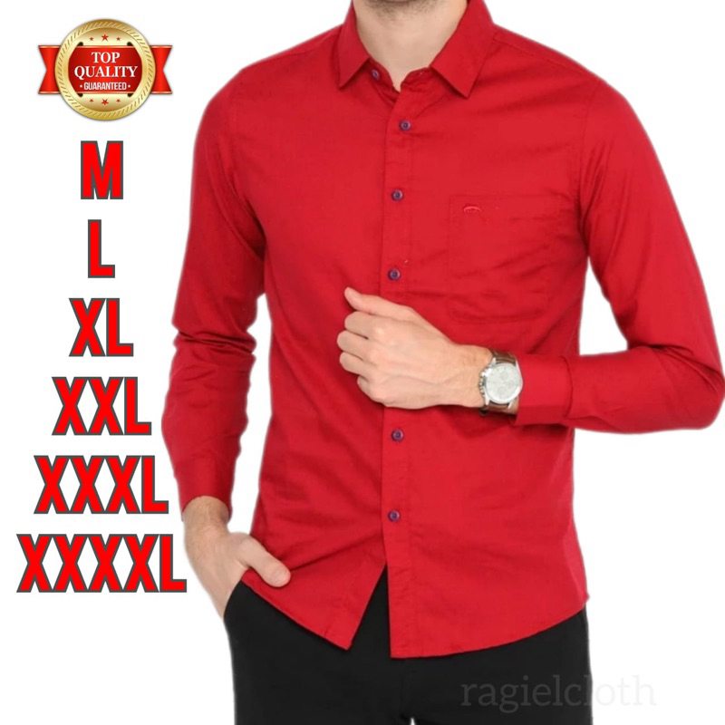 Jual MERAH CABE MERAH CABAI WARNA BENDERA KEMEJA PREMIUM QUALITY KAMEJA ...