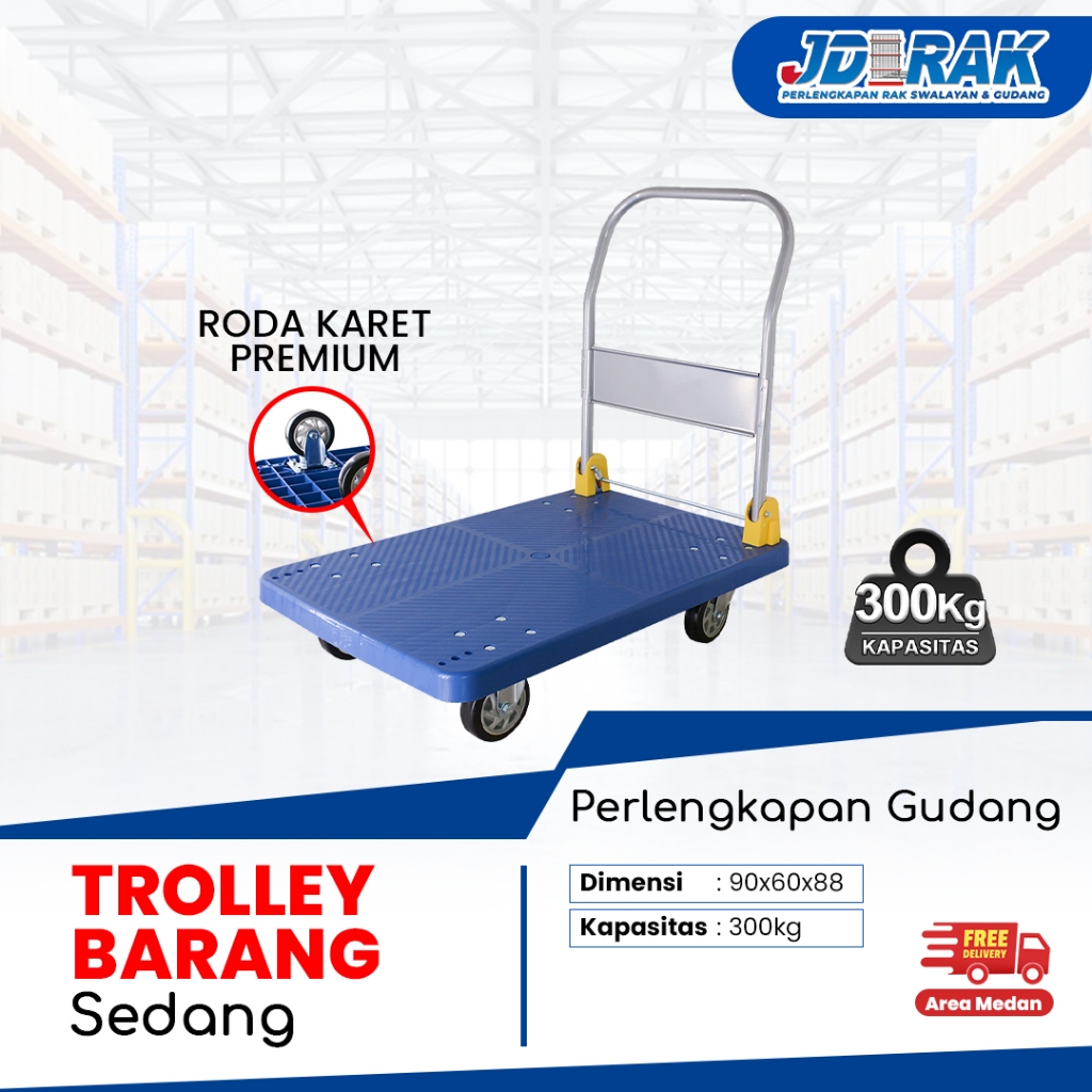 Jual Trolley Lipat Kecil 200 kg & 300 kg Handtruck / Hand Truck / Troli ...