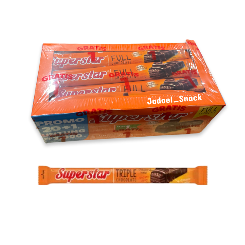 Jual Wafer Superstar Triple Chocolate 20 X 16 gr Rasa Cokelat By Jadoel ...