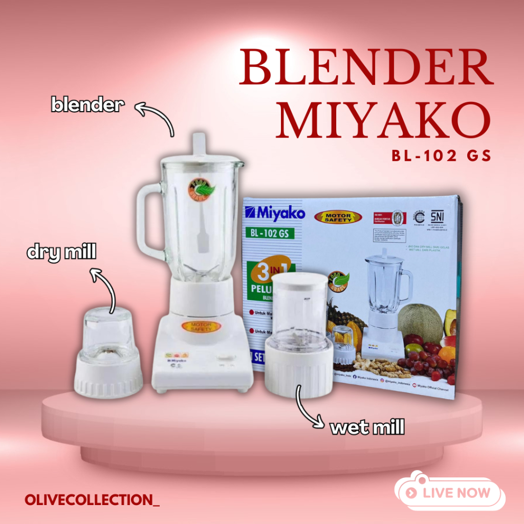 Jual BLENDER MIYAKO BL-102GS ORIGINAL | Shopee Indonesia