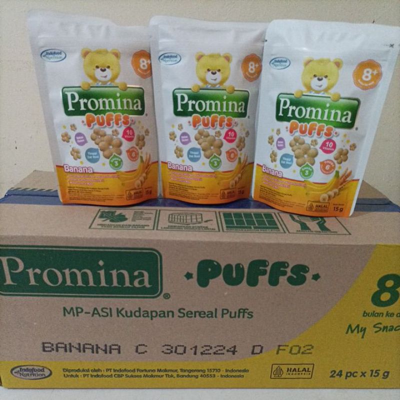 Jual promina puffs banana - pisang 15gr / 1 dus / 24 pcs - cemilan bayi ...