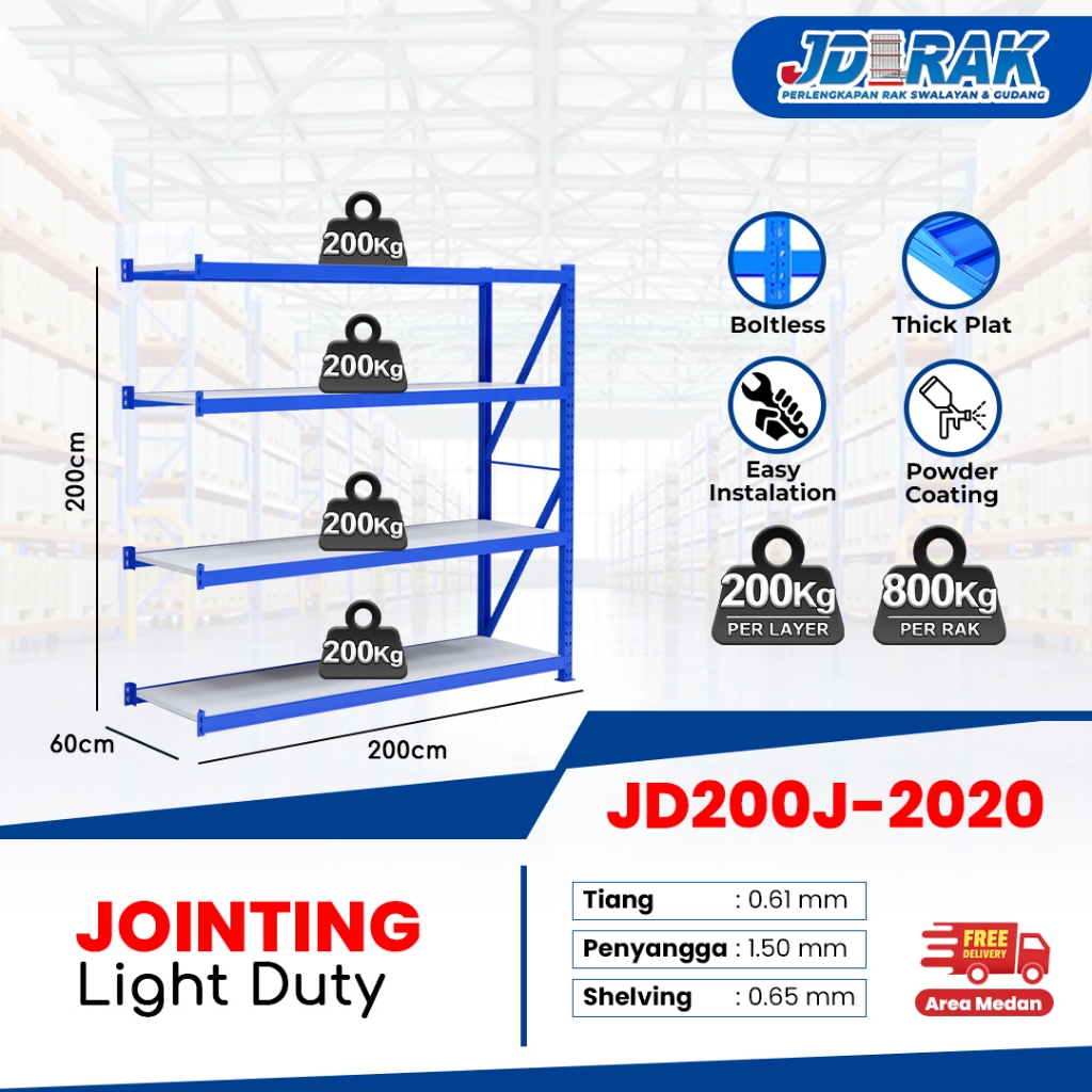 Jual Rak Gudang Medan Rak Besi Siku 4 dan 5 Susun rak stok 200kg/ 800KG ...
