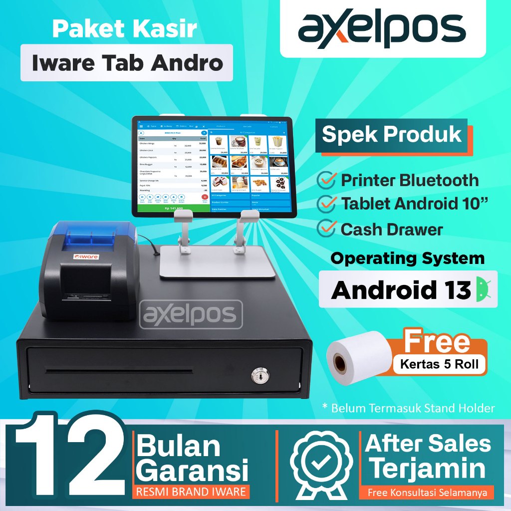 Jual Axelpos Paket Alat Mesin Kasir Android Iware - Tablet Android ...
