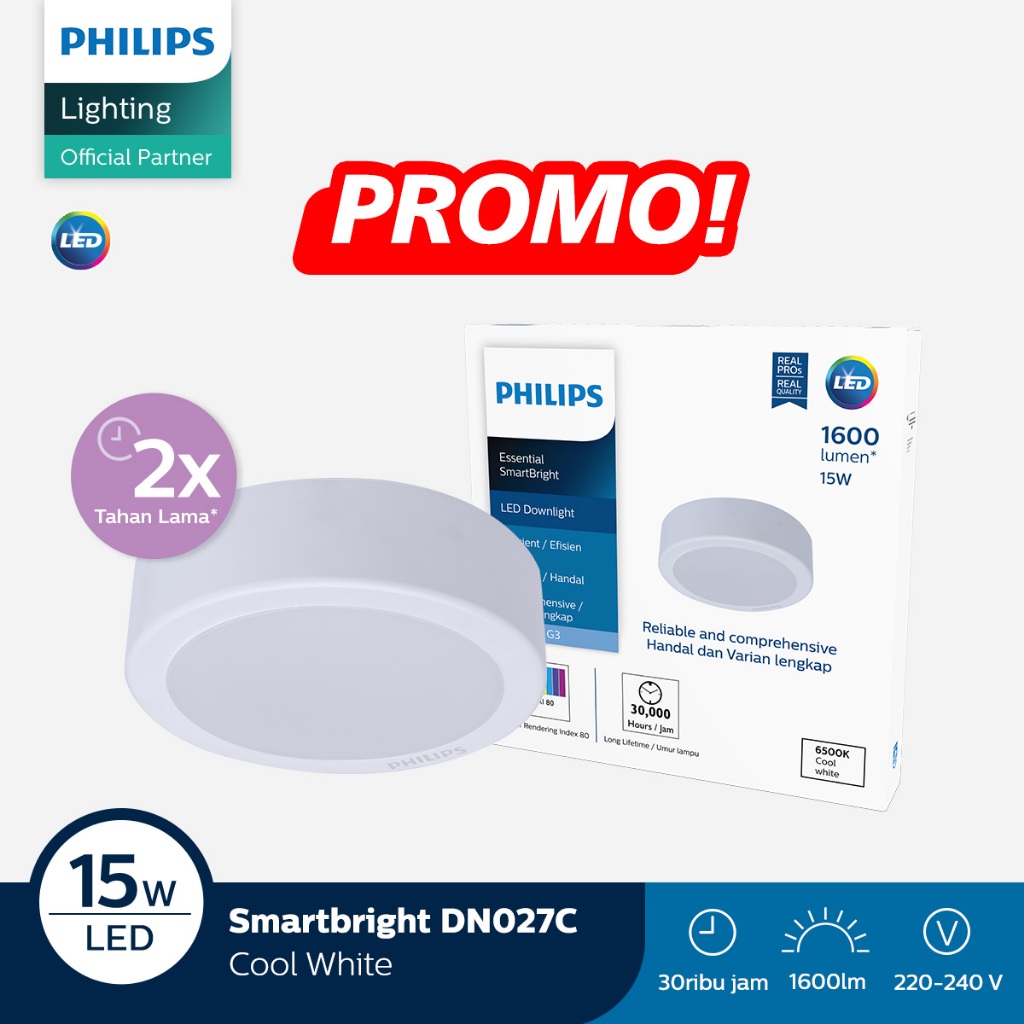 Jual Philips Lampu Downlight DN027C G3 LED15 15W 220-240V D200 Cahaya Putih | Shopee Indonesia