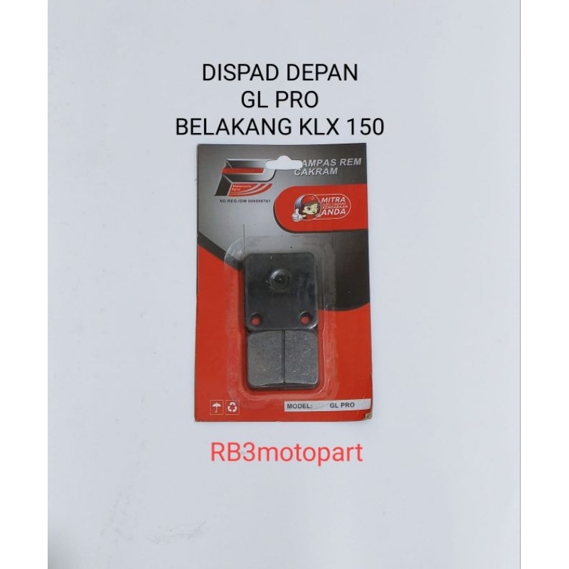 Jual DISPAD KAMPAS REM MOMENTUM DEPAN GL PRO BELAKANG KLX 150 | Shopee ...