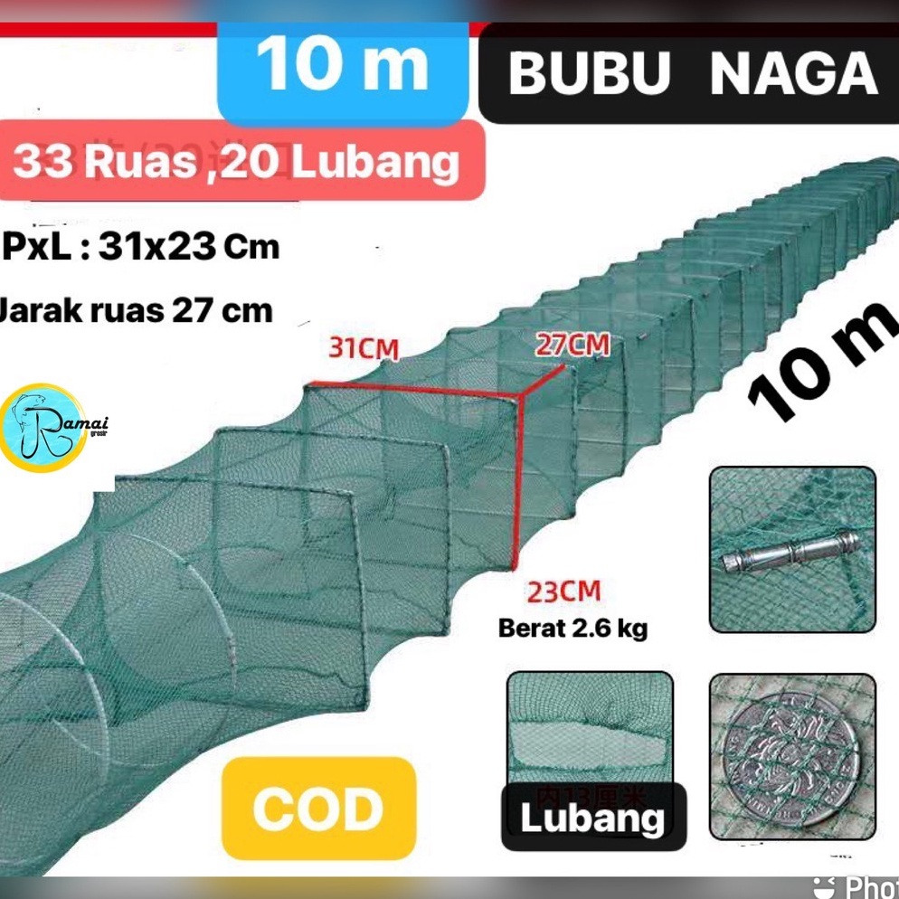 Jual Banyak Dipakai JALA BUBU NAGA 1 M PERANGKAP IKAN UDANG LOBSTER ...