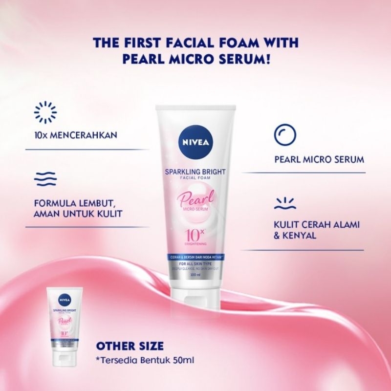 Jual Nivea Sparkling Bright Facial Foam 100 ml | Shopee Indonesia