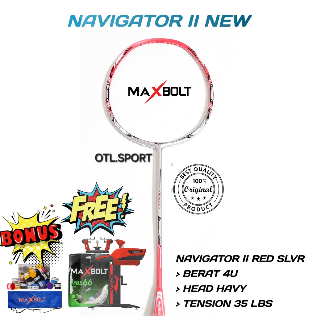 Jual Raket Badminton Maxbolt Thunderbolt 35 LBS | Original 100% ...
