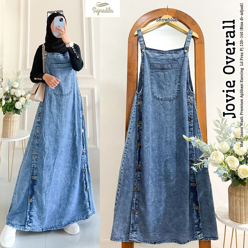 Jual JOVIE OVERALL BY SIGNADILA/OVERAL JEANS PANJANG | Shopee Indonesia
