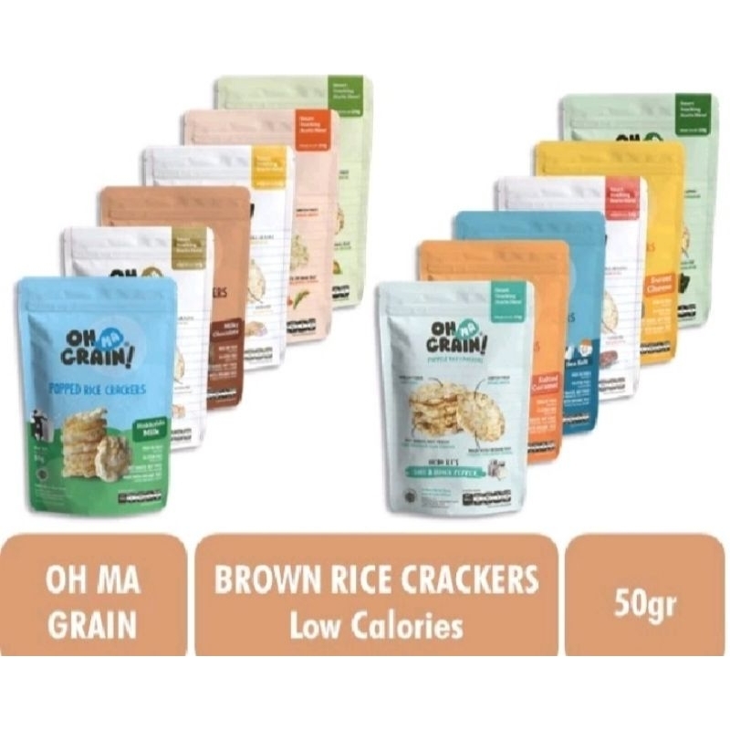 Jual Oh Ma Grain Keripik Beras 50gr All Varian | Shopee Indonesia