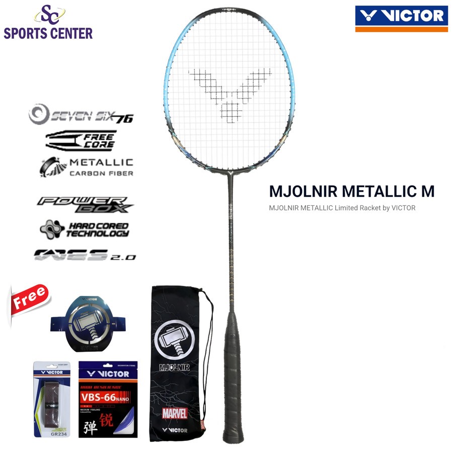 Jual Limited Edition Full Set Raket Badminton Victor Thor Mjolnir ...