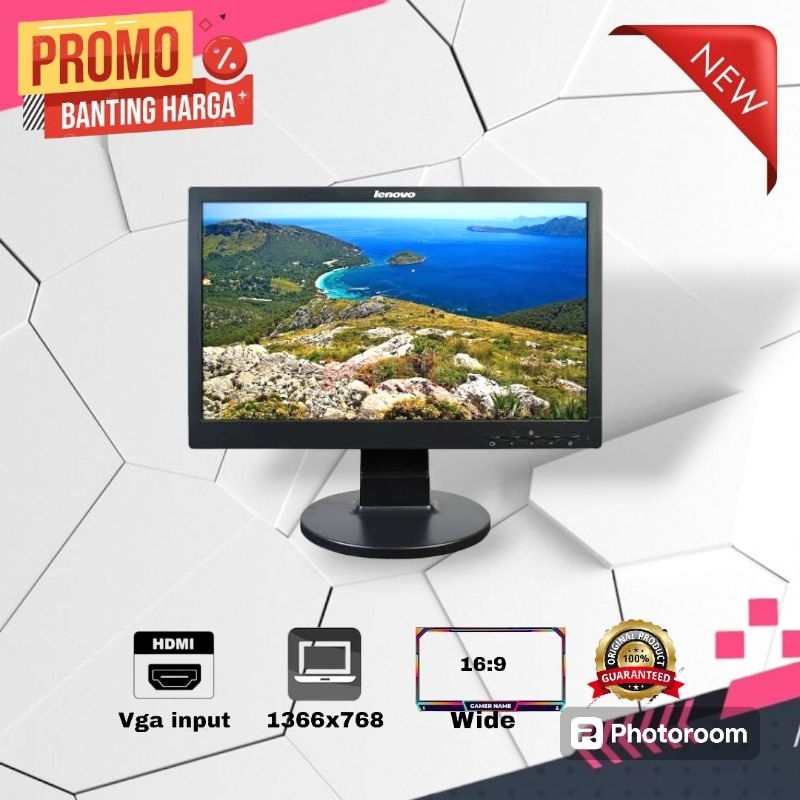 Jual Monitor Lcd 19"inch Lenovo wide murah D186WA | Shopee Indonesia