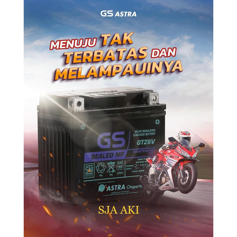 Jual AKI GS GTZ6V ASLI 100% ASTRA OTOPARTS UNTUK VARIO NEW NMAX AEROX ...