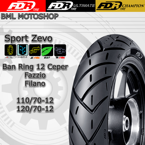 Jual Ban Fazzio Filano Tubeless FDR 110/70-12 Sport Zevo Ban Ring 12 ...