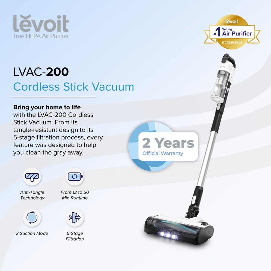 Jual Levoit Vacuum Cleaner LVAC-200 Anti Kusut Vakum Pembersih HEPA ...