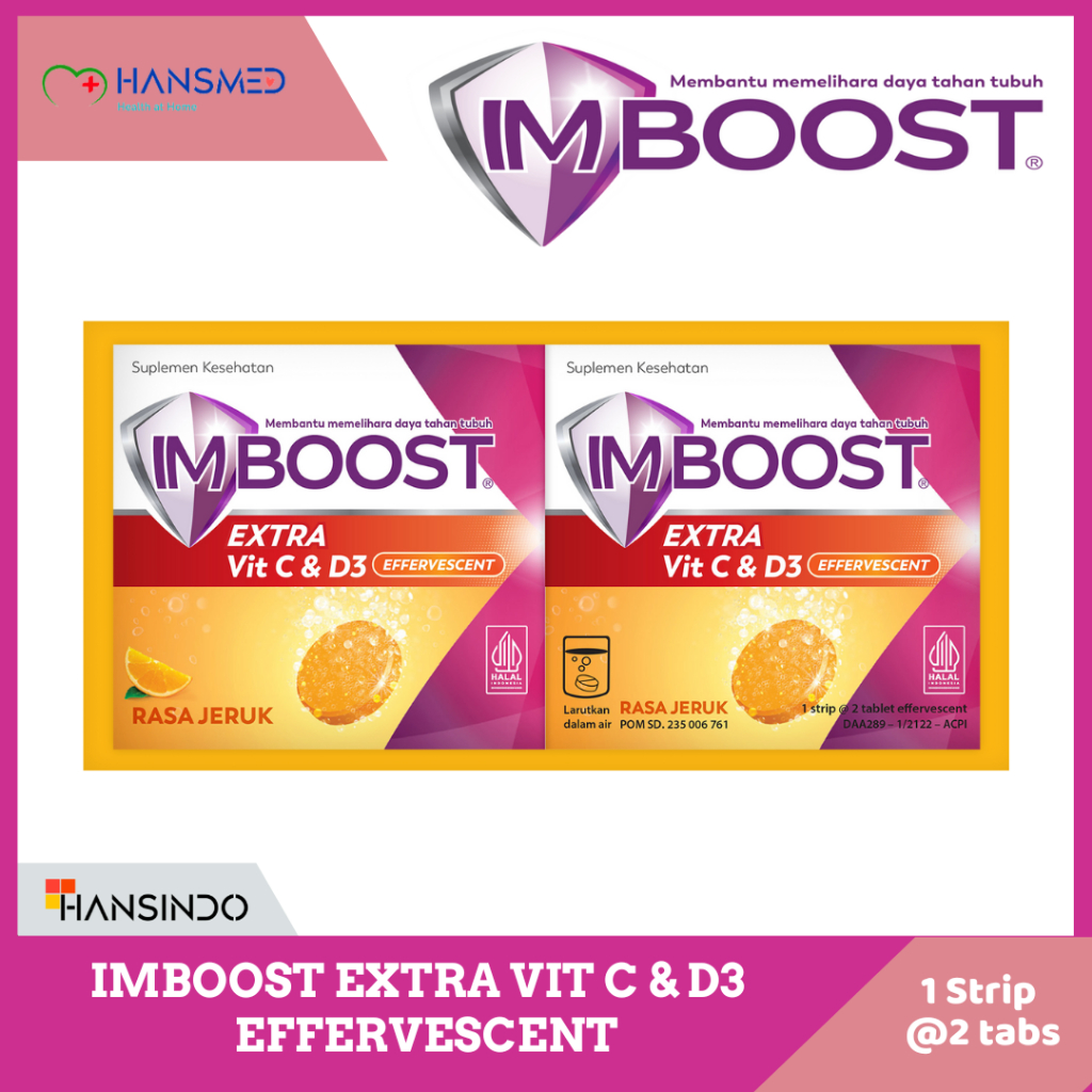 Jual IMBOOST EXTRA VIT C & D3 EFFERVESCENT 2 TABLET | Shopee Indonesia
