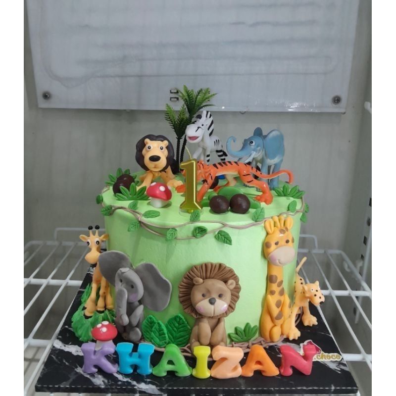 Jual Cake Birthday Animal zoo cake / safari cake / kue ultah safari bibatang / kue ulang tahun ...