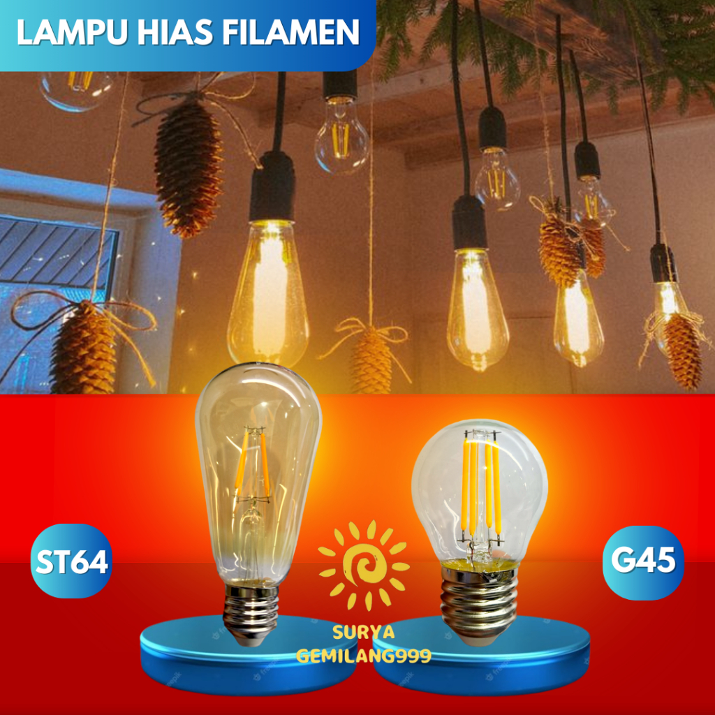 Jual LED FILAMEN BOHLAM PIJAR EDISON E27 4W / LAMPU CAFE / LAMPU ...