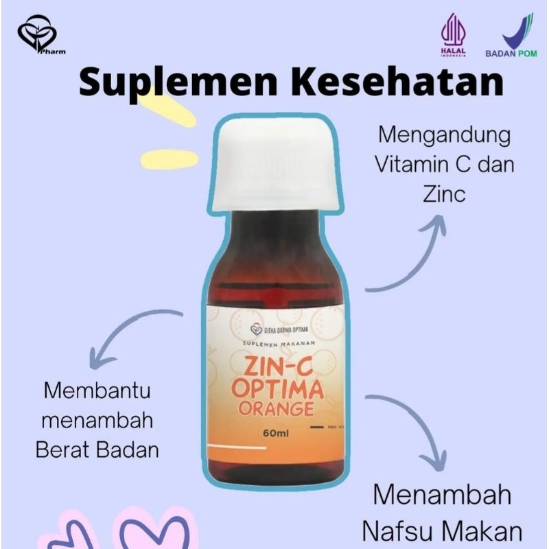 Jual Zin-C Optima Strawberry/Jeruk - Vitamin C ZINC - Meningkatkan Daya ...