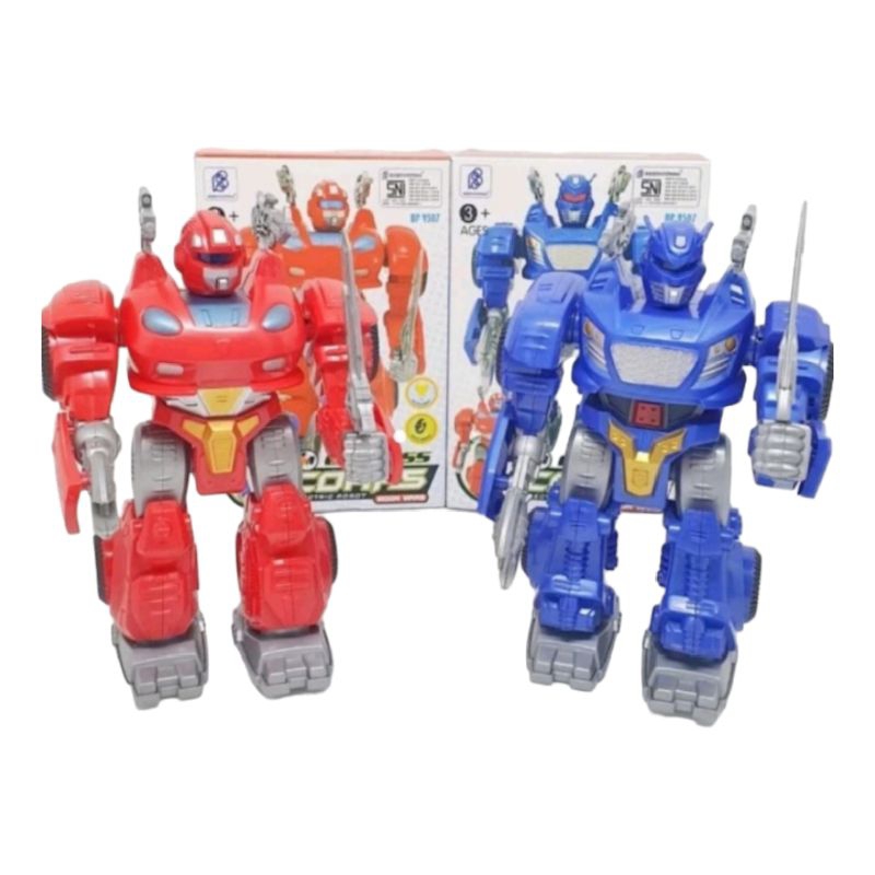 Jual Mainan Robot Ironmain Cuirass Corps Gerak Lampu Dan Suara Robot ...
