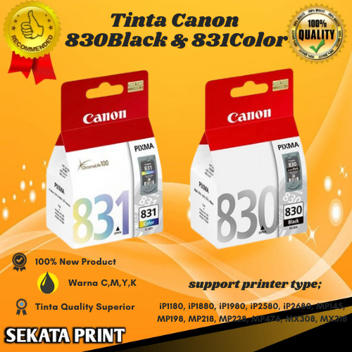 Jual Tinta Cartridge Canon PG-830 Black & CL-831 Colour For iP1880 ...