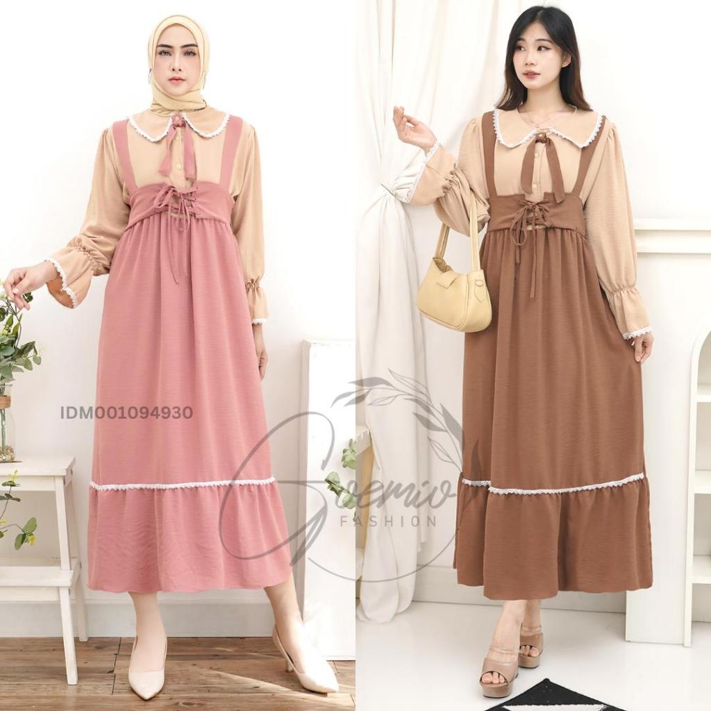 Jual Dress Louis Simpel Elegant Style Wanita Gaun Midi Pesta Formal ...