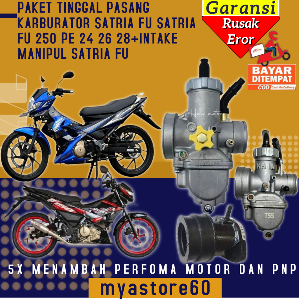 Jual Paket TINGGAL PASANG PNP Satria Fu Satria Fu 150 Langsung Pasang!!! Karburator Karbu KEIHIN ...