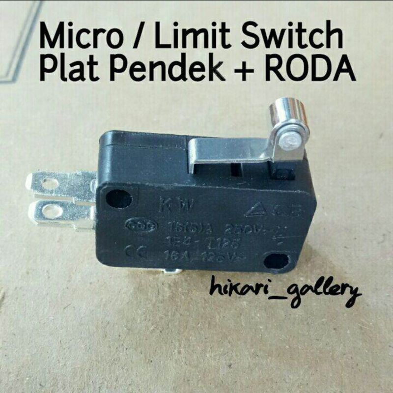 Jual Micro Switch / Mikro Limit Switch PLAT PENDEK + Roda / Saklar mikro Plat Pendek pakai Roda ...