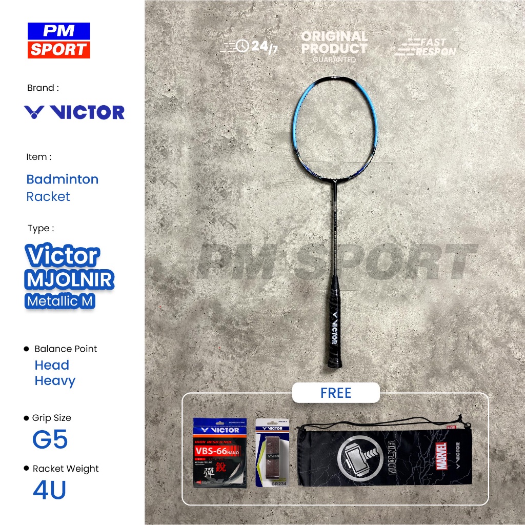 Jual RAKET BADMINTON BULUTANGKIS VICTOR X MARVEL MJOLNIR METHALLIC THOR ...