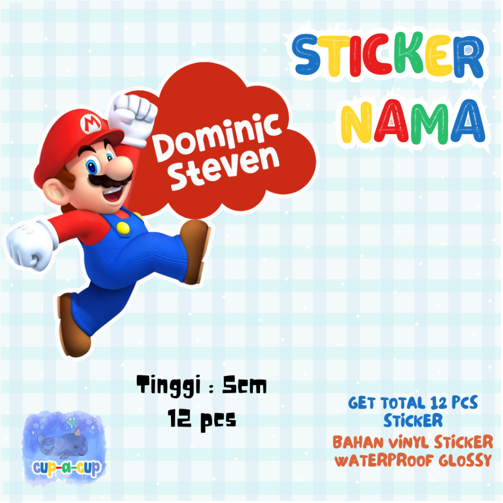 Jual Sticker Nama Karakter Anak Laki Laki Set 2 | Shopee Indonesia