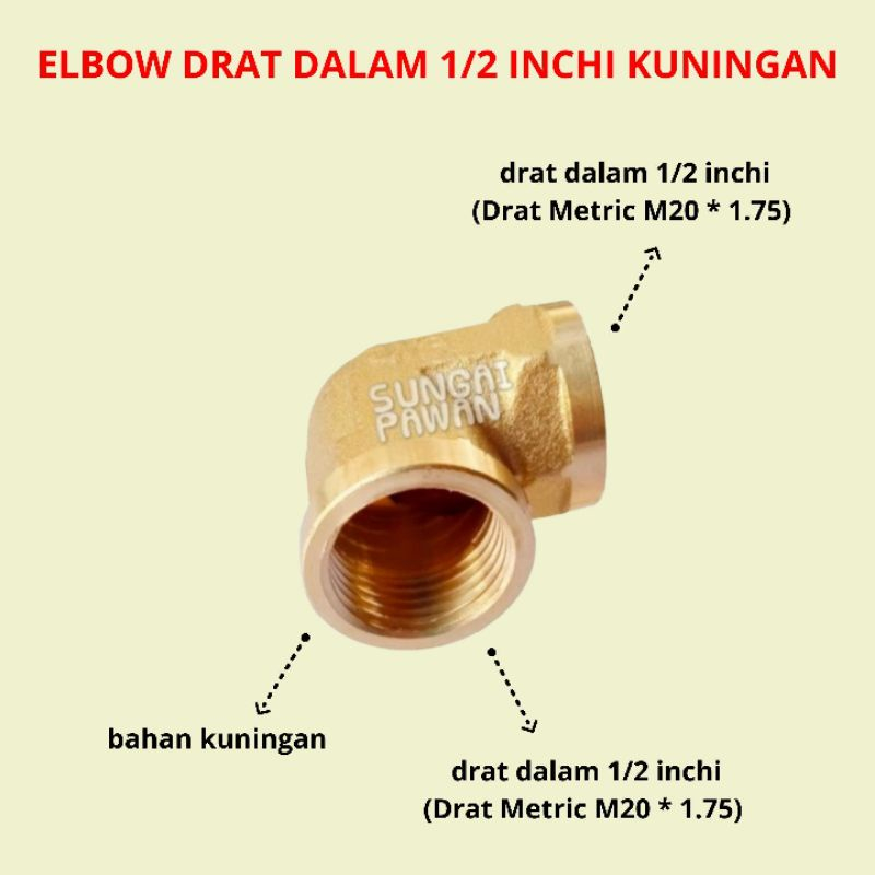 Jual konektor sambungan penyambung elbow drat dalam 1/2 inch keran kran ...