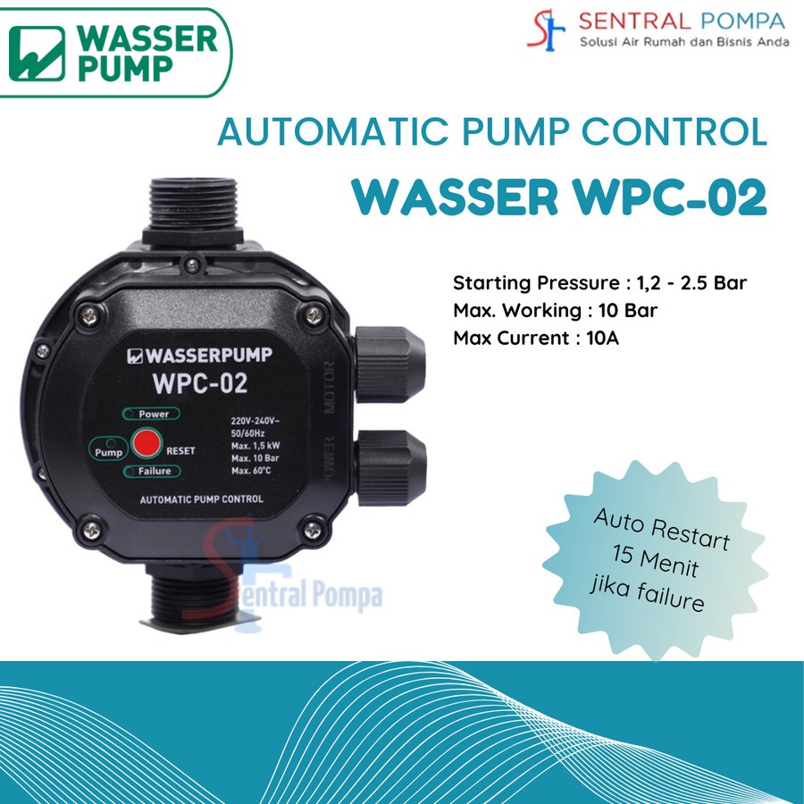 Jual APC Wasser WPC-02 Automatic Pressure Control Otomatis Pompa Dorong | Sentral Pompa | Shopee ...