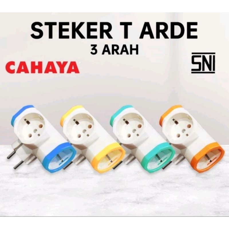 Jual T Steker Arde colokan cabang tiga lubang 3 kaki tiga | Shopee ...