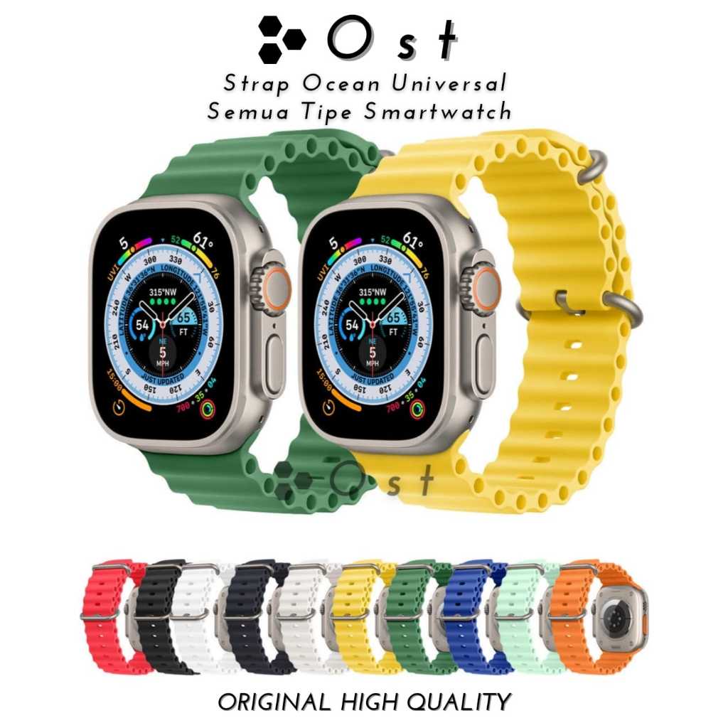 Jual Original Silicone Ocean Strap for Apple Watch Strap T500 T55 T800 ...
