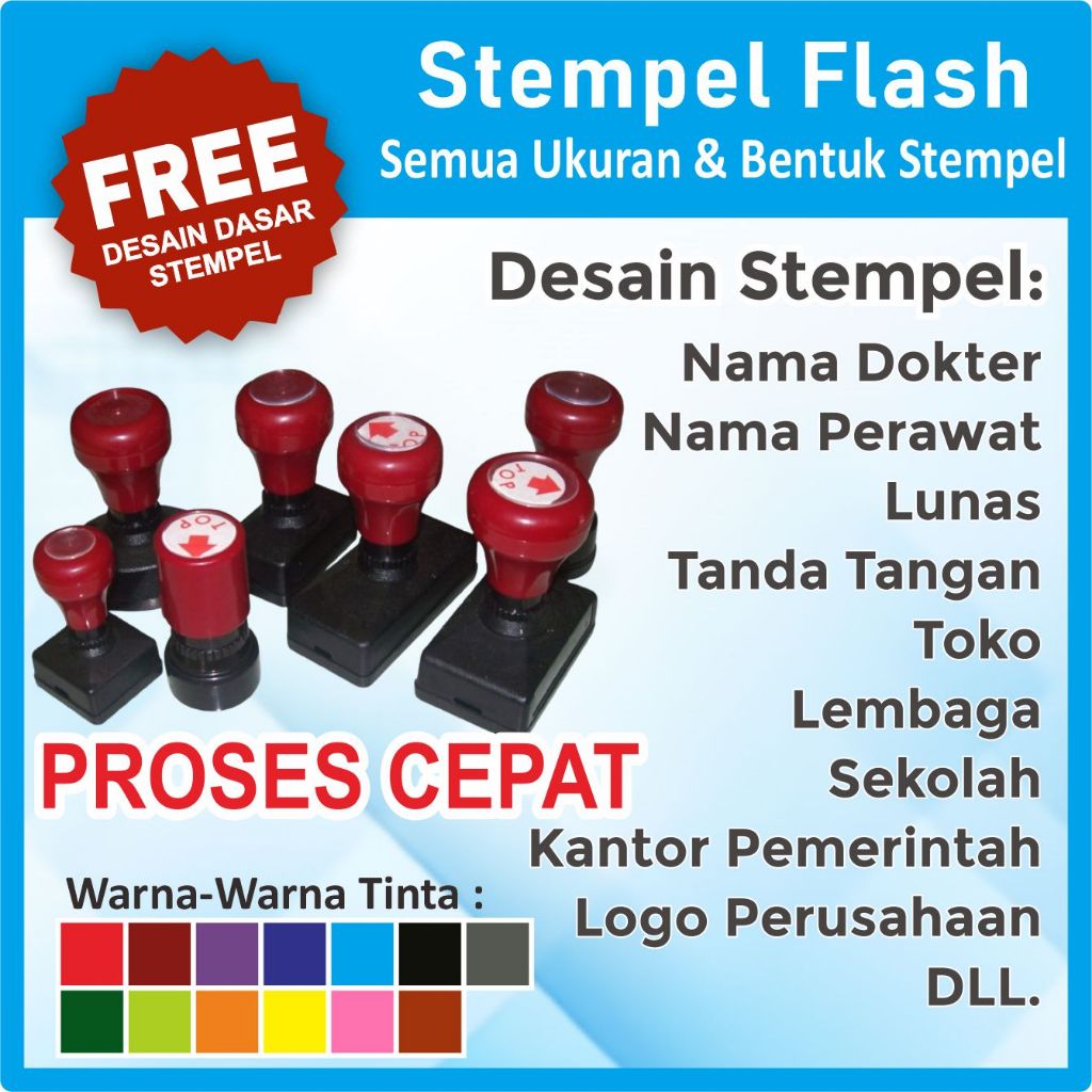 Jual Stempel Flash Gagang Merah FREE DESAIN | Stempel PPAT | Stempel ...