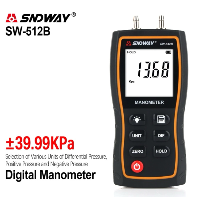 Jual Sndway SW-512B Pengukur Tekanan Differential Gage Hand Digital Display Pressure Meter ...