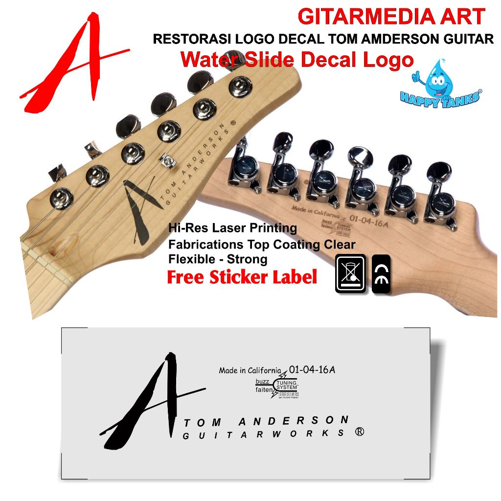 Jual logo gitar tom anderson_decal water slide gitar tom Anderson ...