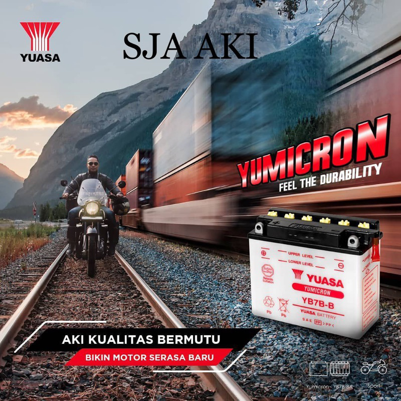 Jual AKI MOTOR YUASA YB7B-B 100% ORIGINAL YUASA | Shopee Indonesia