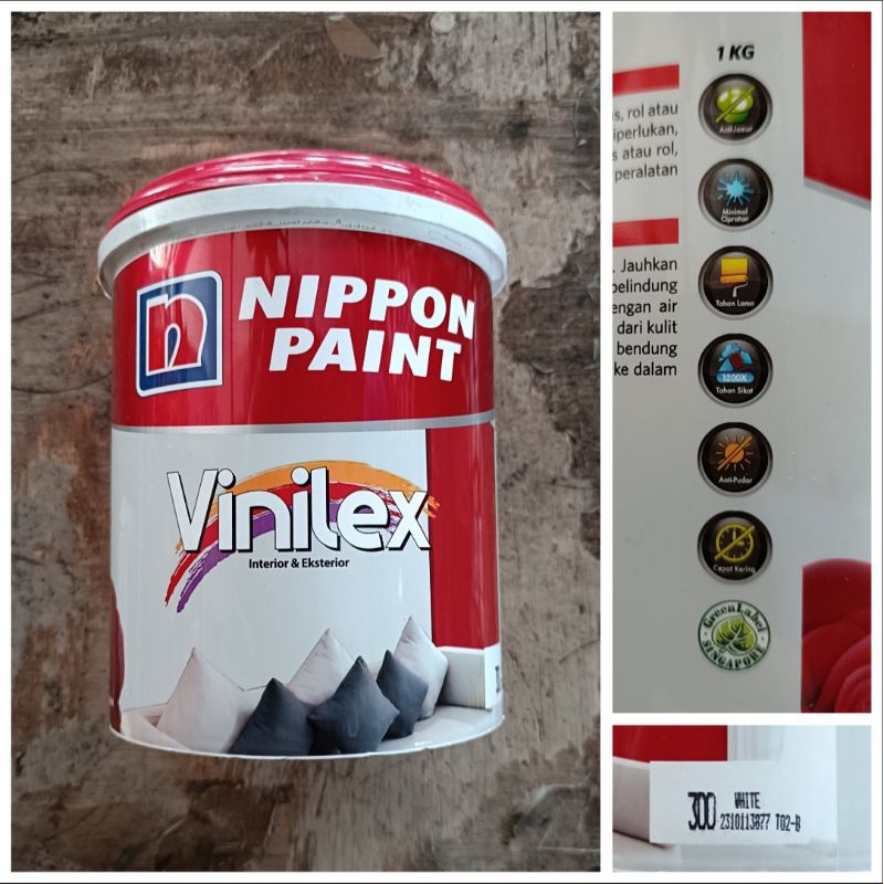 Jual Vinilex 1 kg White 300 Cat Tembok Nippon Paint Warna Putih ...