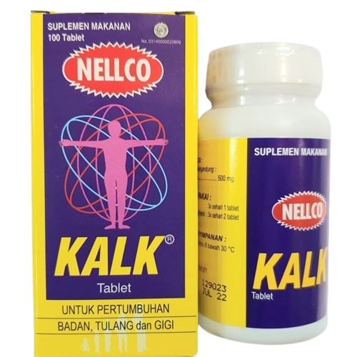 Jual NELLCO KALK TABLET UNTUK PERTUMBUHAN BADAN, TULANG DAN GIGI 1 BTL ...